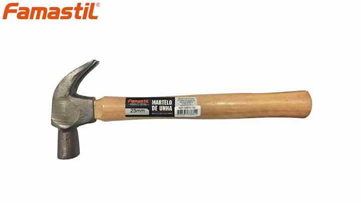 MARTELO FAMASTIL DE UNHA TAMBOREADO COM CABO DE MADEIRA 25MM | Almeida ...