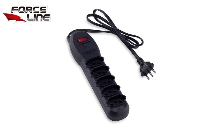 FILTRO DE LINHA FORCELINE 2P+T 10A PRETO 05 SAÍDA BIVOLT | Almeida Distribuidor