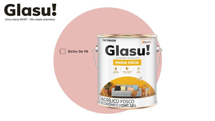 TINTA GLASU ACRÍLICA ECONÔMICO MUDA FÁCIL FOSCO GALÃO 3,6L BICHO DE PÉ ...