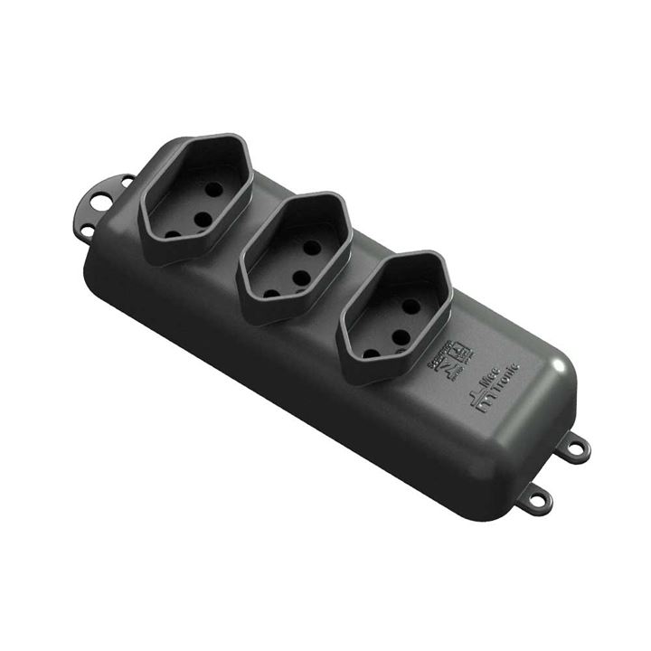 TOMADA EM BARRA MEC-TRONIC 3 TOMADAS 2P+T 20A 250V PRETO | Almeida ...