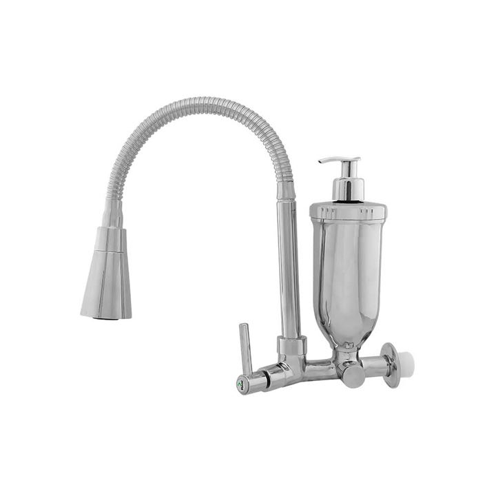 TORNEIRA REAL METAIS COM FILTRO DISPENSER/SABÃO COZINHA/PAREDE CROMADO ...