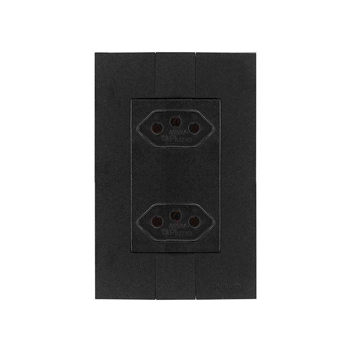 PLUZIE LINHA NEW CAPRICE PRETO 2 TOMADAS 2P+T 20A 250V | Almeida ...