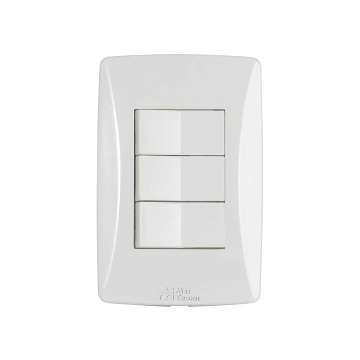 MEC-TRONIC LINHA PETRA BR 3 INTERRUPTORES SIMPLES | Almeida Distribuidor